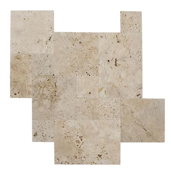 Romano Travertine Mix 1,2 Cm Frensh Pattern Set
